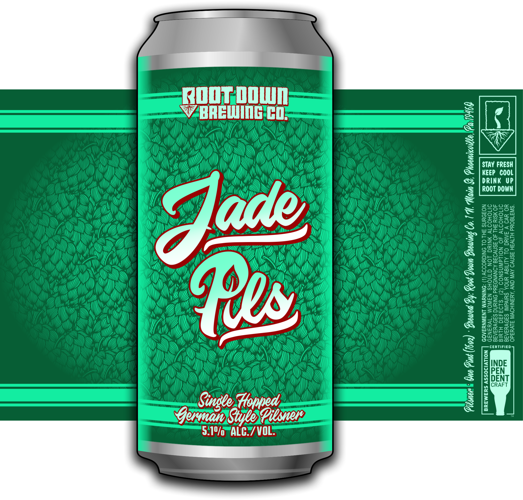 Cans- Jade Pils - Root Down Brewing