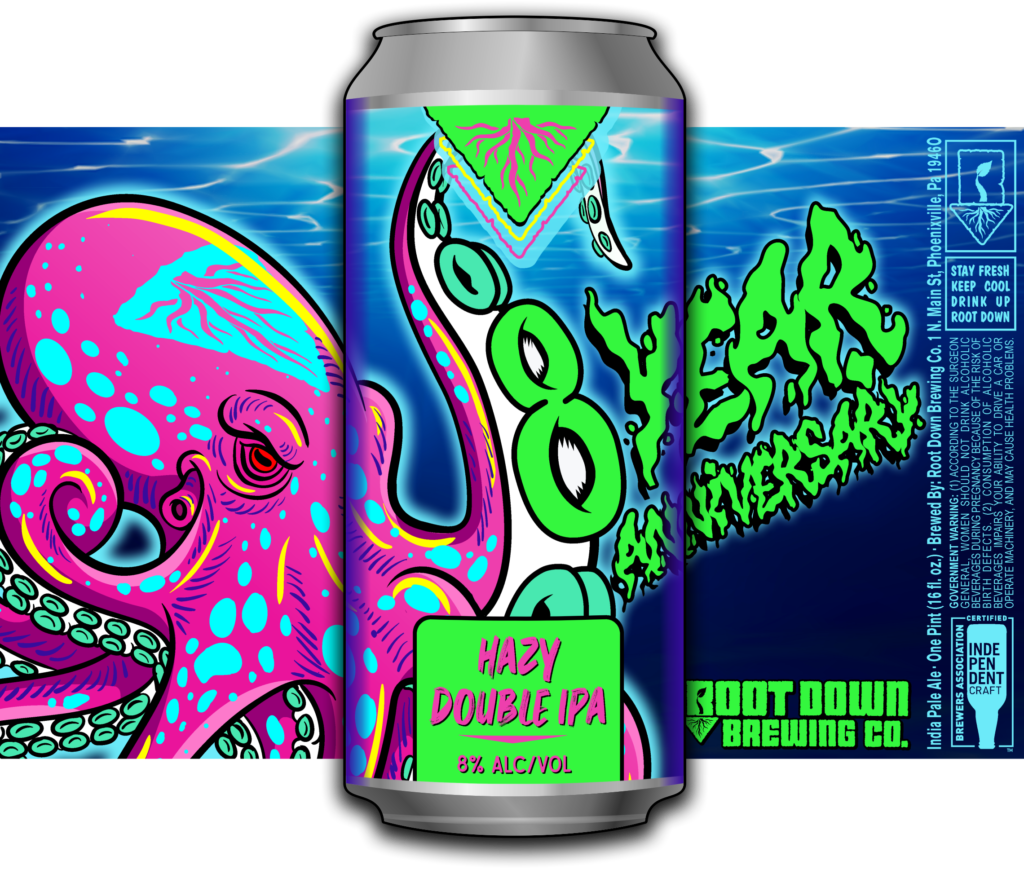 Cans- 8years - Root Down Brewing